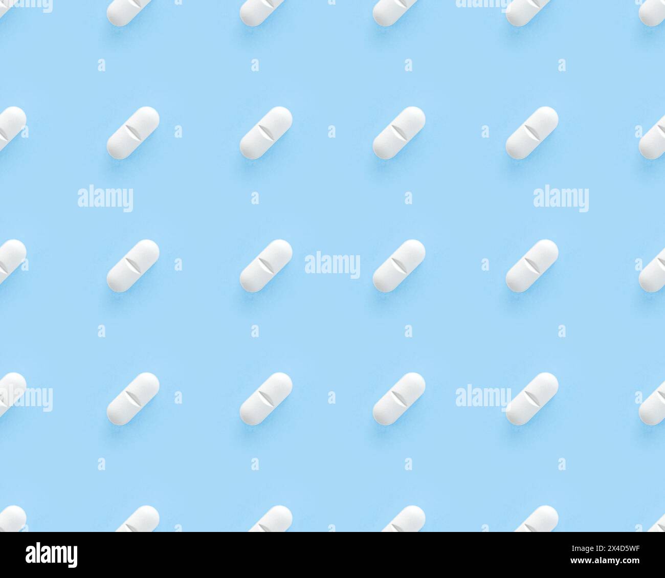 White medicine pills flat design seamless pattern. Endless texture for ...