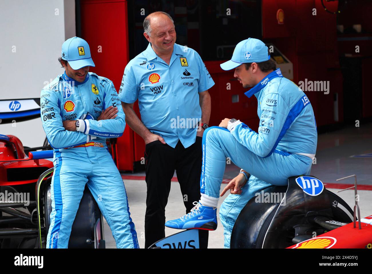 Miami, USA. 02nd May, 2024. (L to R): Carlos Sainz Jr (ESP) Ferrari ...