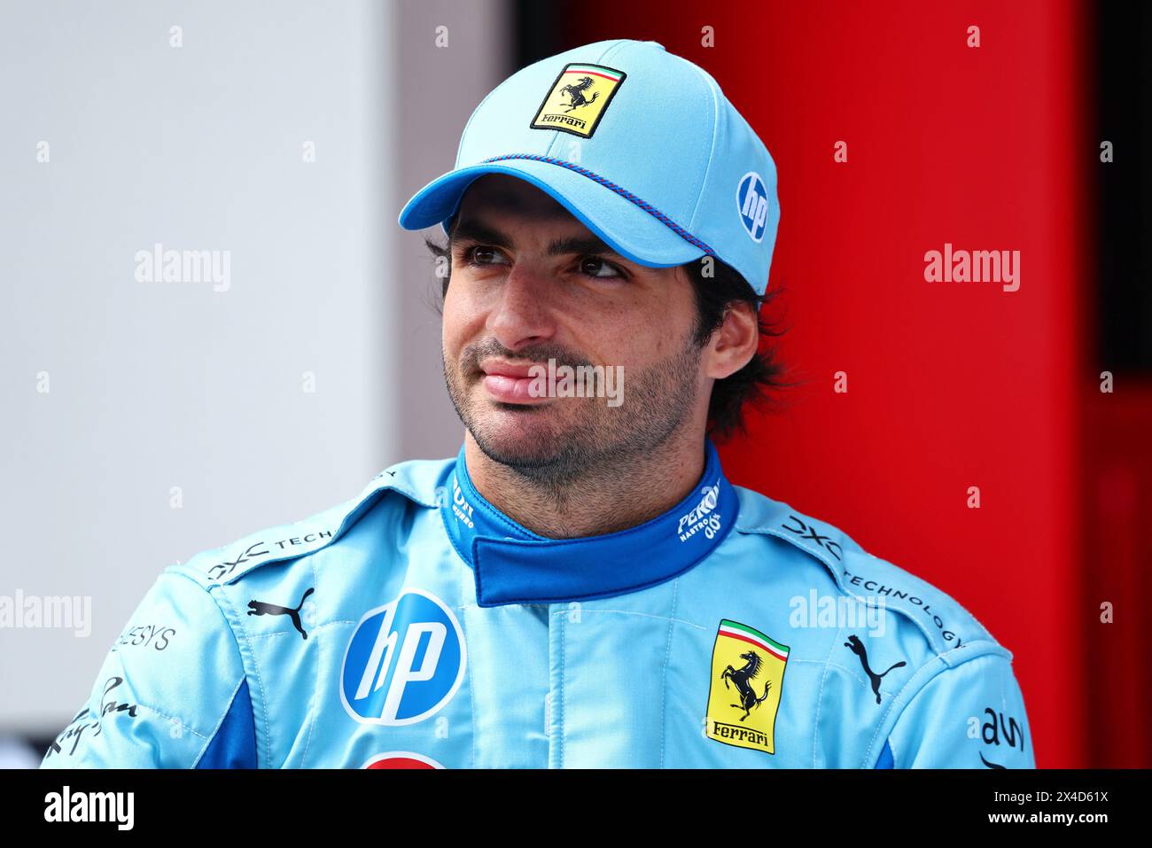 Miami, USA. 02nd May, 2024. Carlos Sainz Jr (ESP) Ferrari - blue race ...