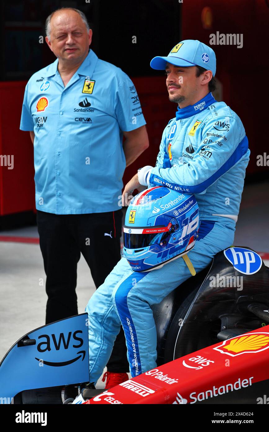 Miami, USA. 02nd May, 2024. Charles Leclerc (MON) Ferrari and Frederic ...