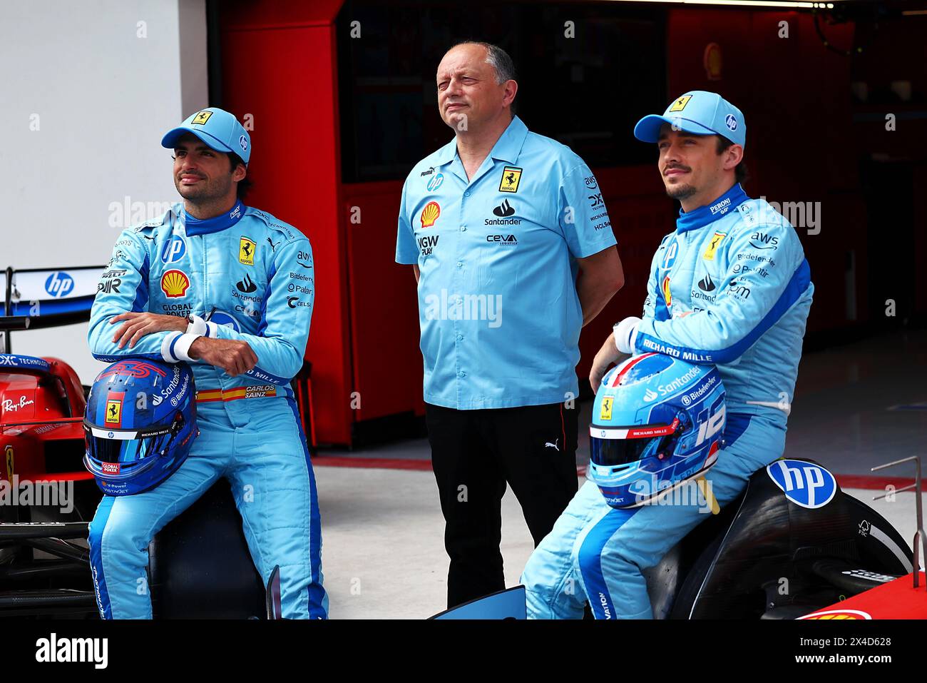 Miami, USA. 02nd May, 2024. (L to R): Carlos Sainz Jr (ESP) Ferrari ...