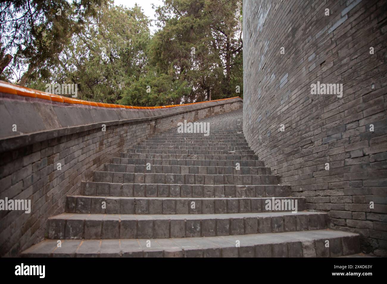 An ancient stone spiral staircase stretching into the distance Stock ...