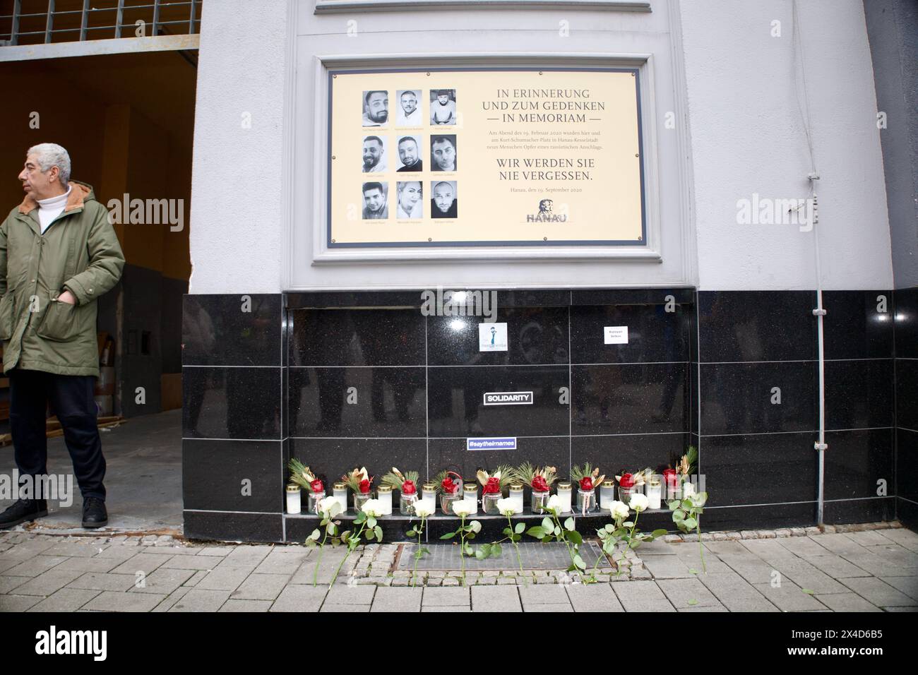 Hanau, Germany, February 17, 2024. Thousands of people participate at the commemoration of ...