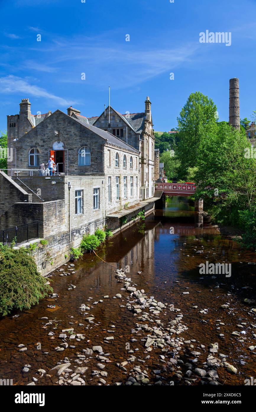 England, West Yorkshire, Hebden Bridge, Views of the Hebden Beck (River ...