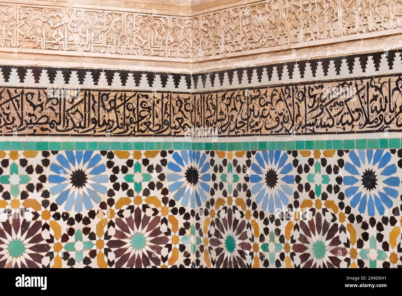 Marrakech, Morocco. The Saadian tombs which is the famous royal ...