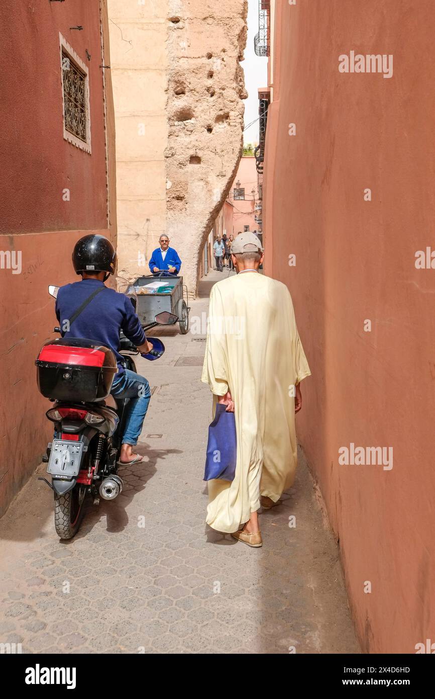 Marrakech, Morocco. Locals walking through the medina. (Editorial Use ...