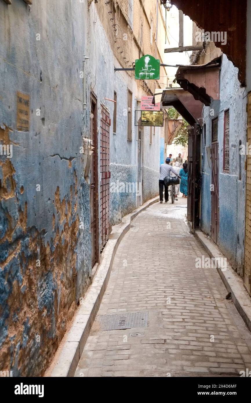 Fes, Morocco. Blue walls of the medina. (Editorial Use Only Stock Photo ...