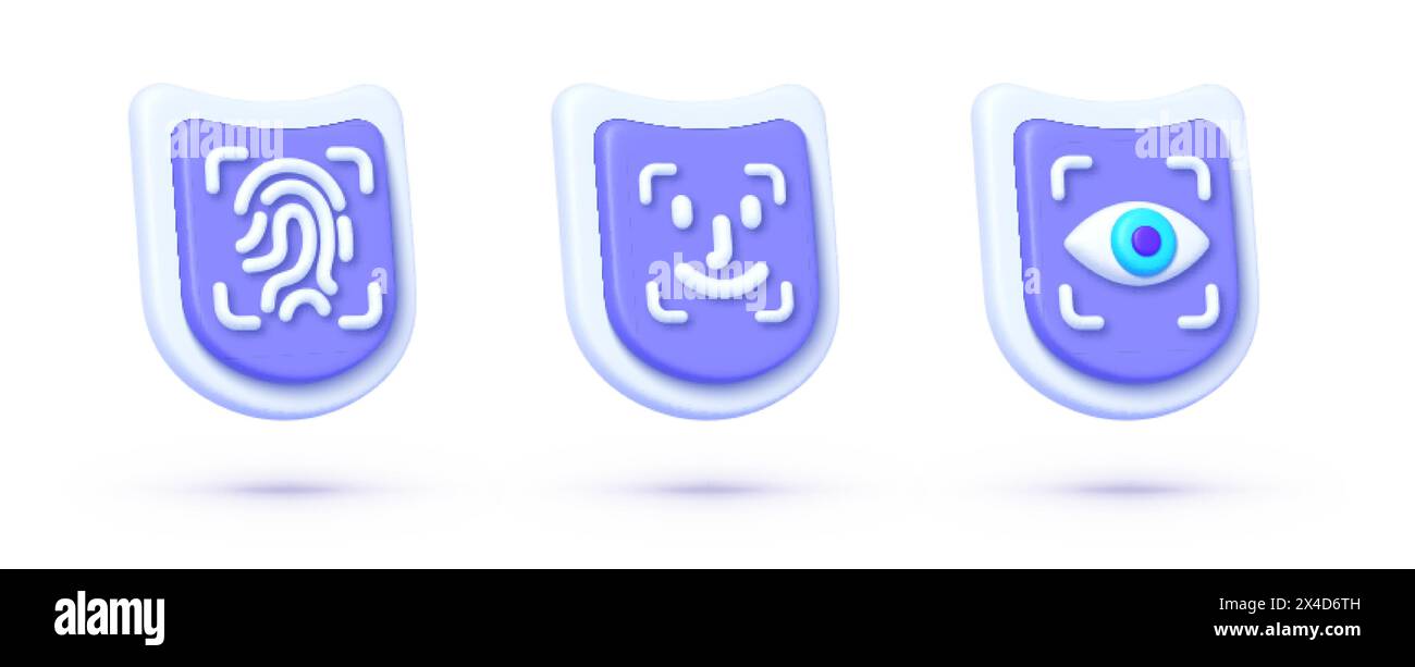 3d scan secure set for concept design. Vector illustration isolated ...
