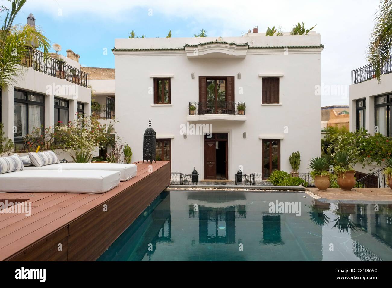Fes, Morocco. Interior courtyard of a riad. (Editorial Use Only Stock ...