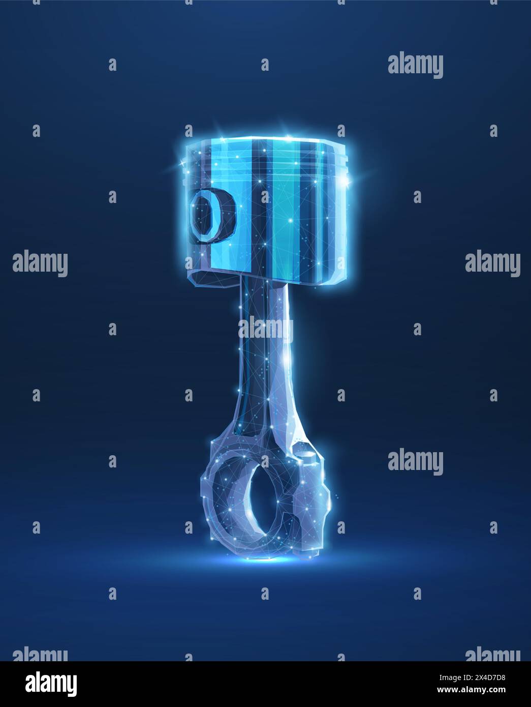 One piston with oil splash. Abstract 3d illustration. Motor oil, Car ...