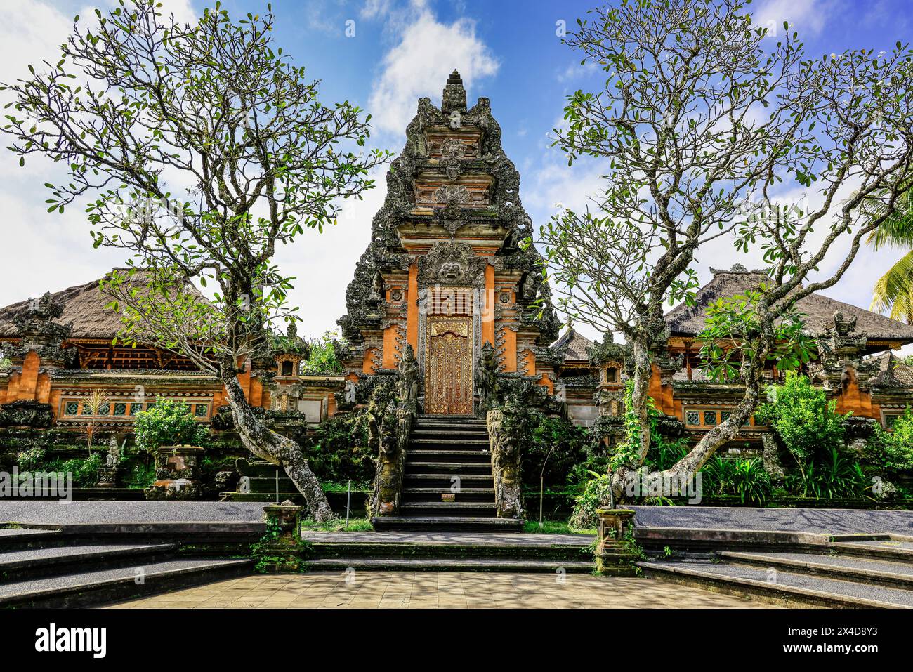 Temple entrance on the munificent grounds of the Saraswati Temple with ...