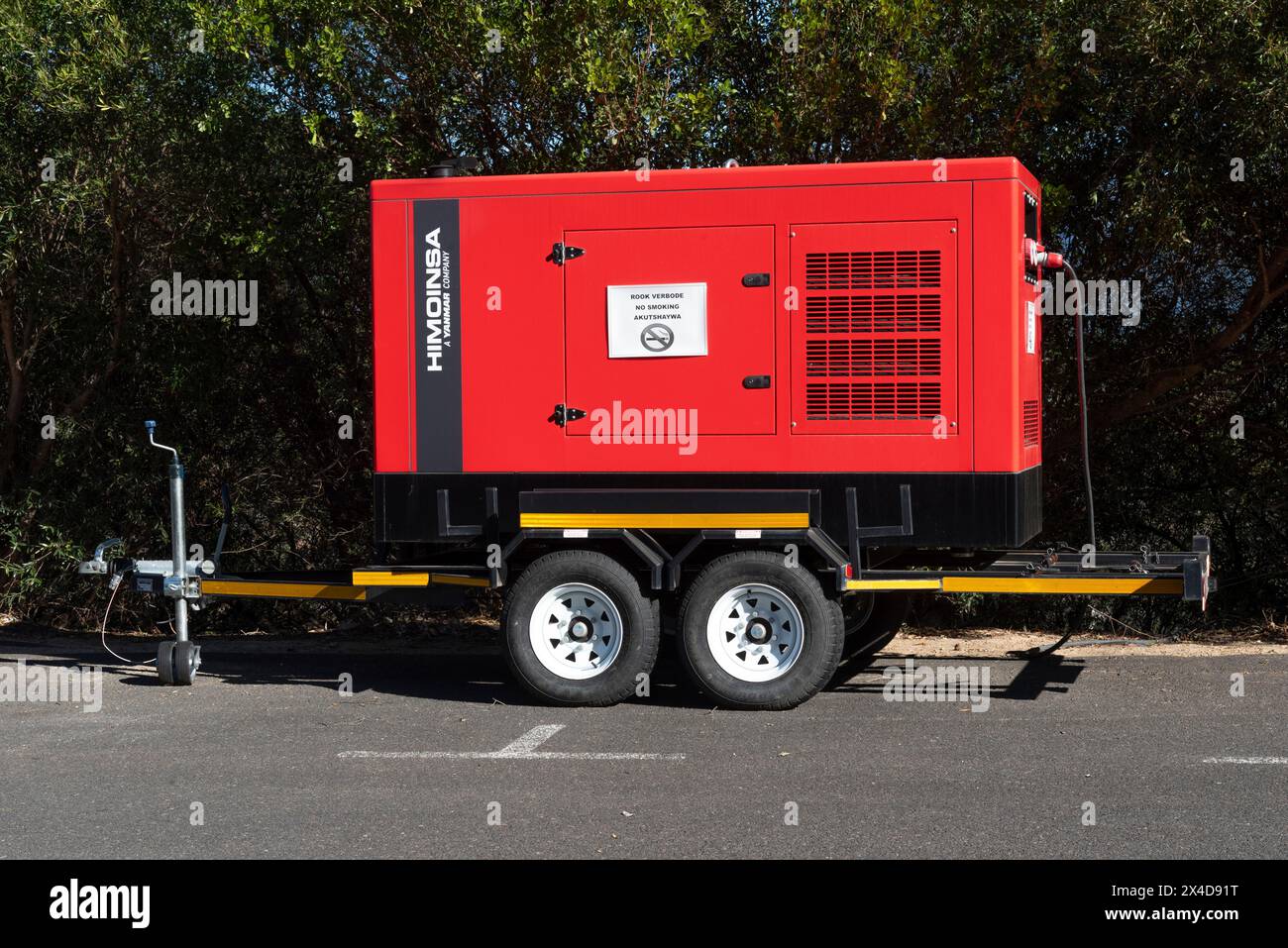 Paarl, Wesstern Cape, South Africa. 13.04. 2024. A red painted diesel ...