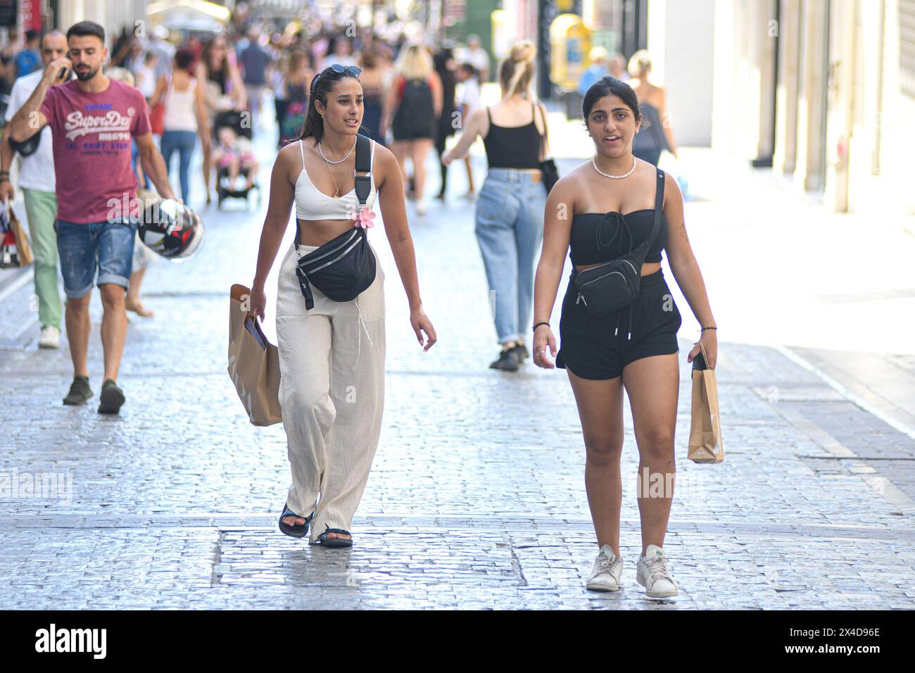 People on street athens hi-res stock photography and images - Alamy