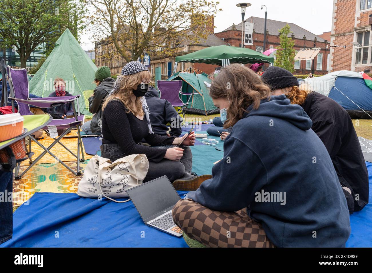 Newcastle upon Tyne, UK. 2nd May 2024. Gaza Solidarity Encampment on ...