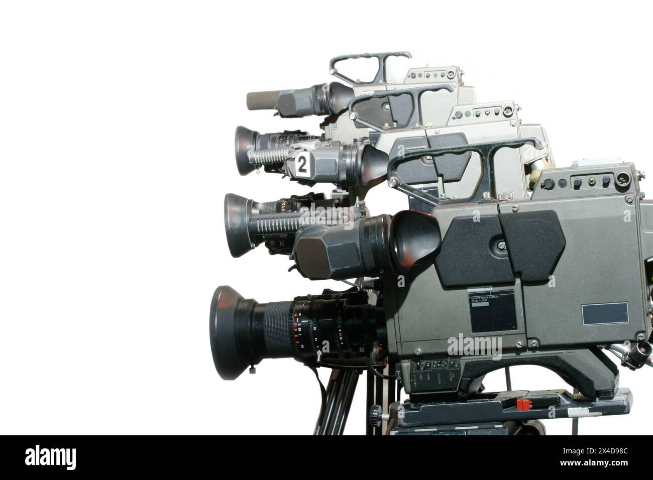 Three Broadcast TV Studio Television Cameras in a row Stock Photo - Alamy