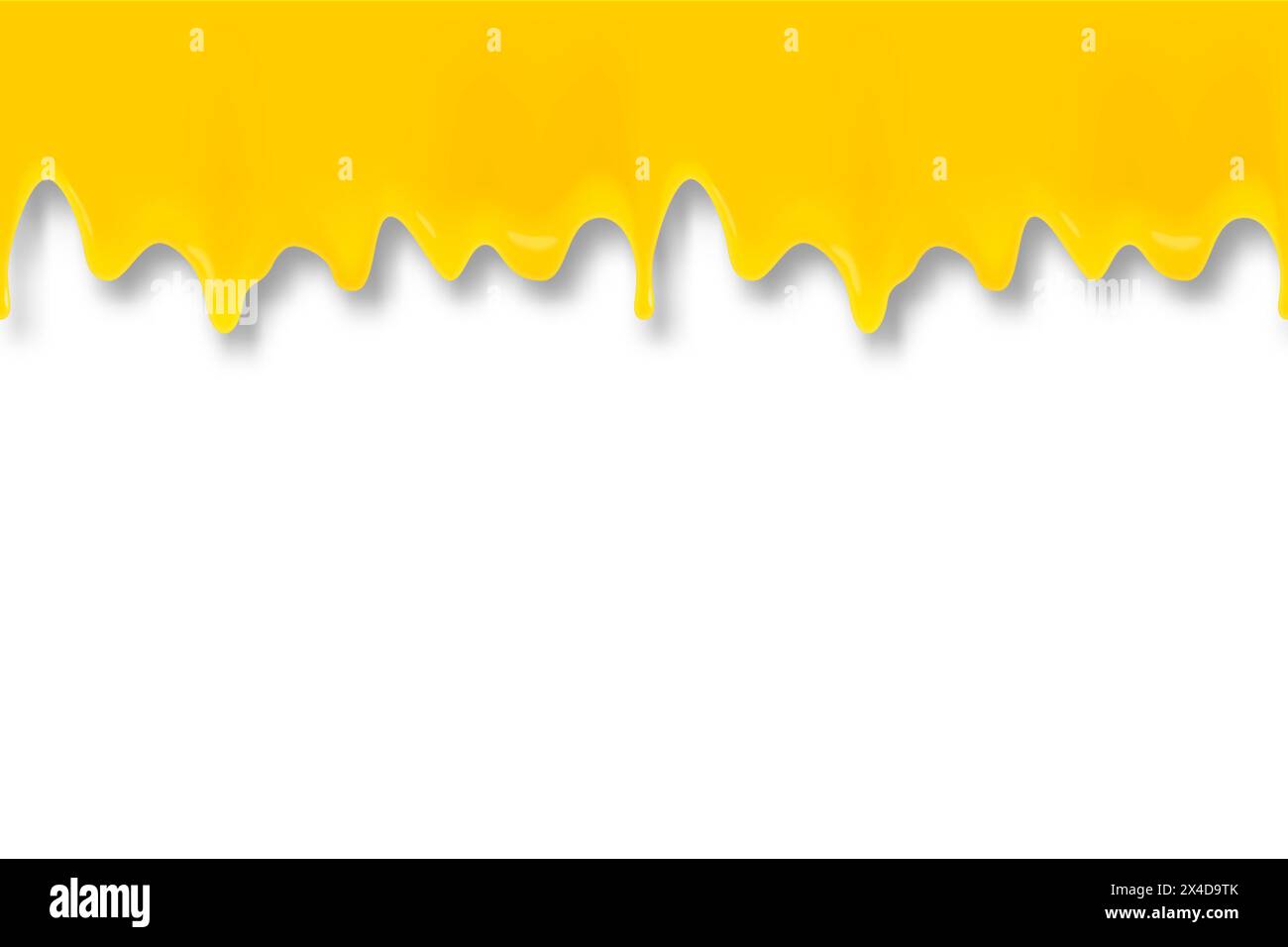 Yellow paint flowing and dripping. Abstract banner with shadow Stock ...