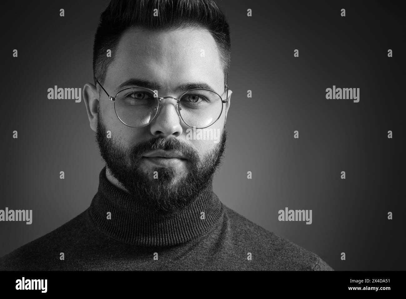 Bearded model Black and White Stock Photos & Images - Alamy