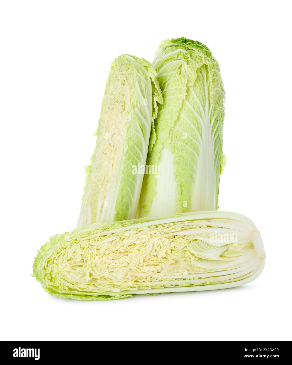 Halves of Chinese cabbage isolated on white Stock Photo - Alamy