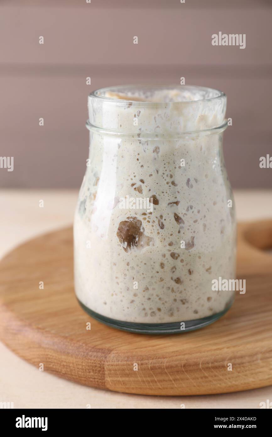 Jar homemade wheat sourdough starter hi-res stock photography and ...