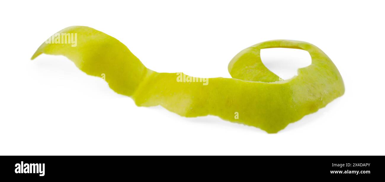 One fresh apple peel isolated on white Stock Photo - Alamy