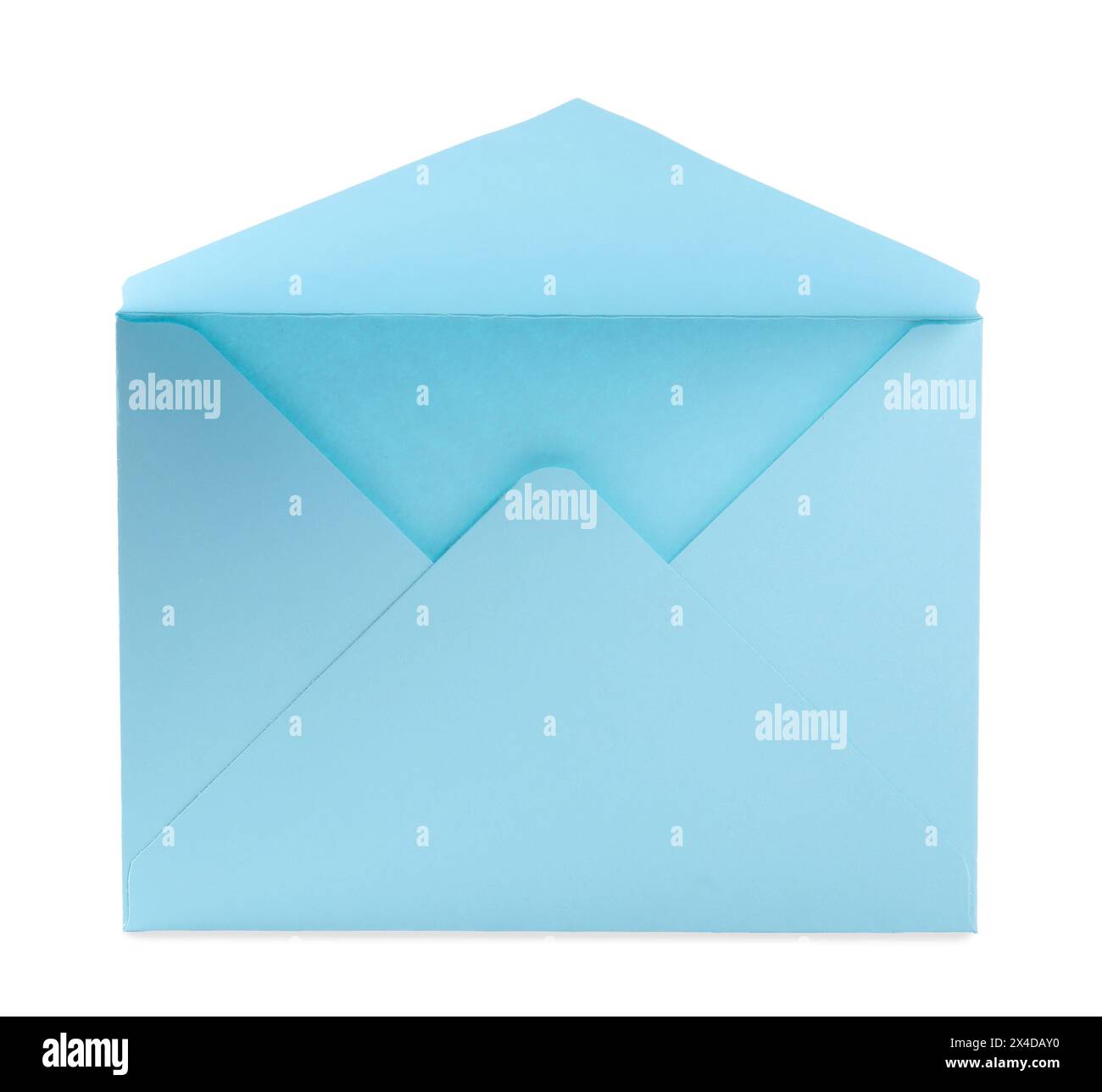 Light blue letter envelope on white background Stock Photo - Alamy