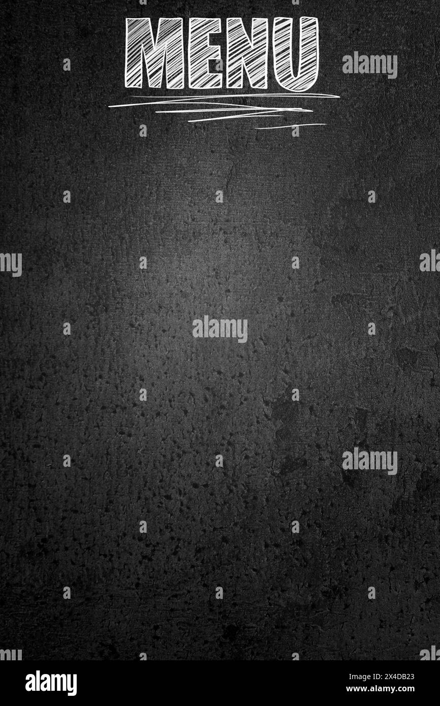 Black surface with word Menu as background. Mockup for design Stock ...