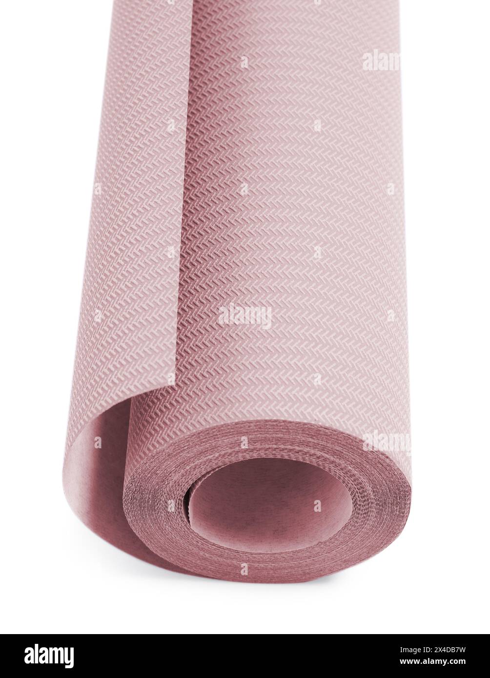One pink wallpaper roll isolated on white Stock Photo - Alamy