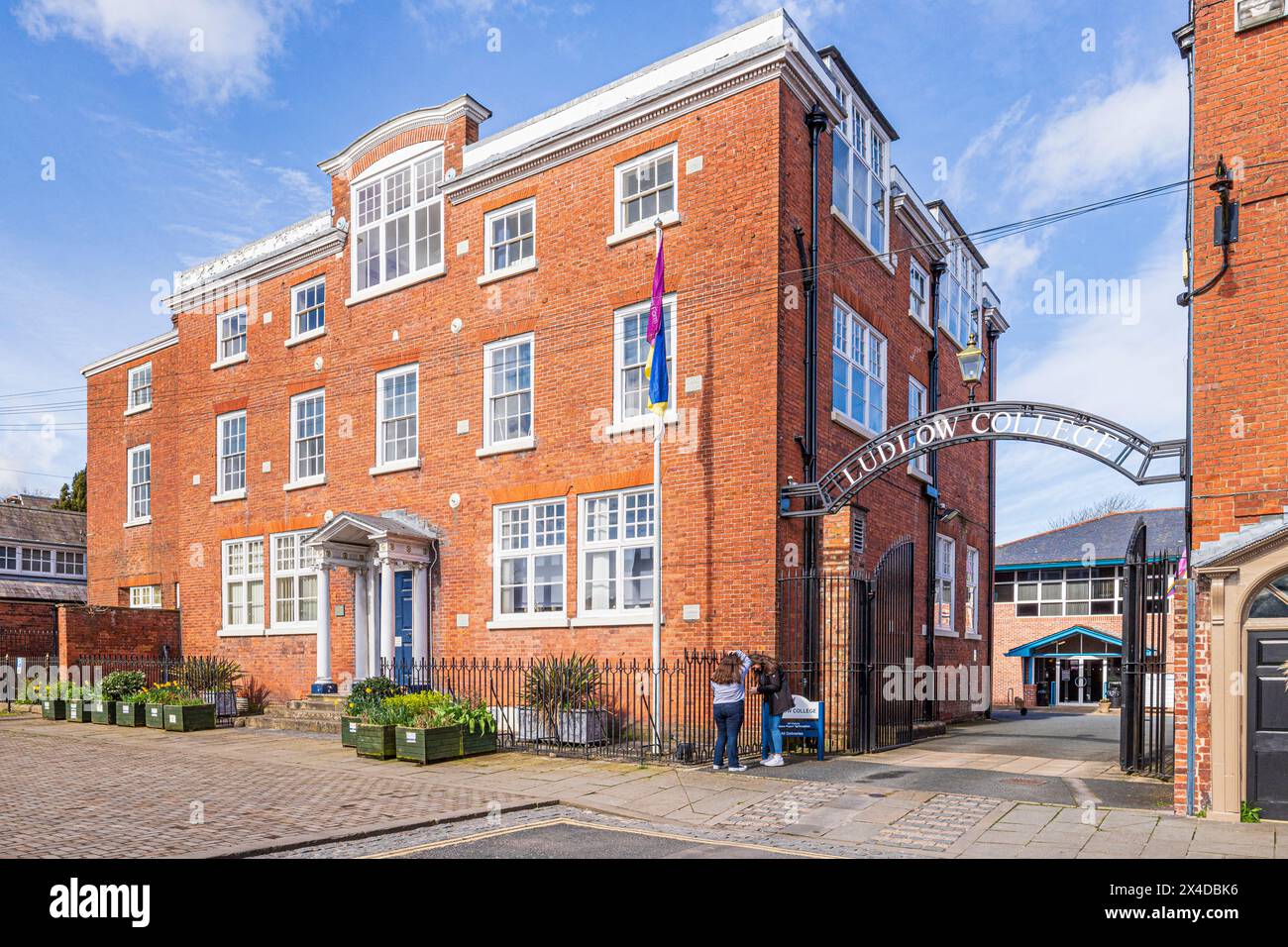 Ludlow Sixth Form College in the square in the centre of the medieval ...
