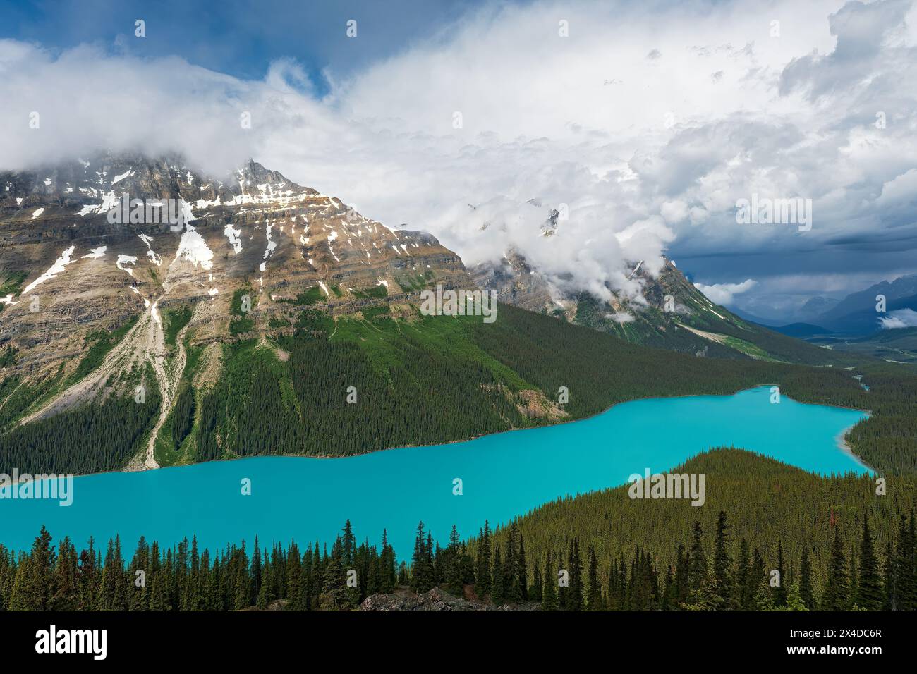 Canada, Alberta, Banff National Park. Overview of Peyto Lake and ...