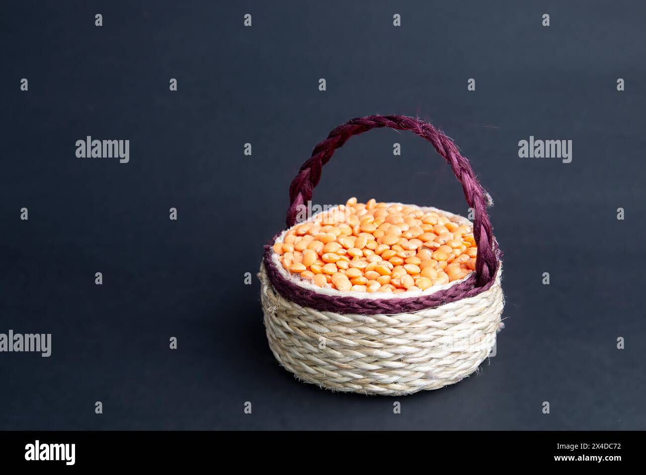 Red lentils pile isolated. Dry orange lentil grains, heap of dal, raw ...