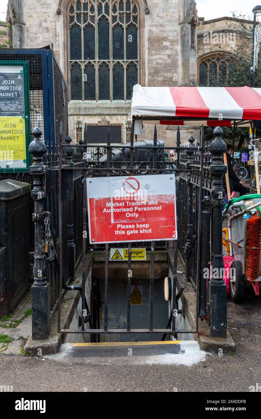 Entry gate to the doorstairs toilet for market traders and authorized ...
