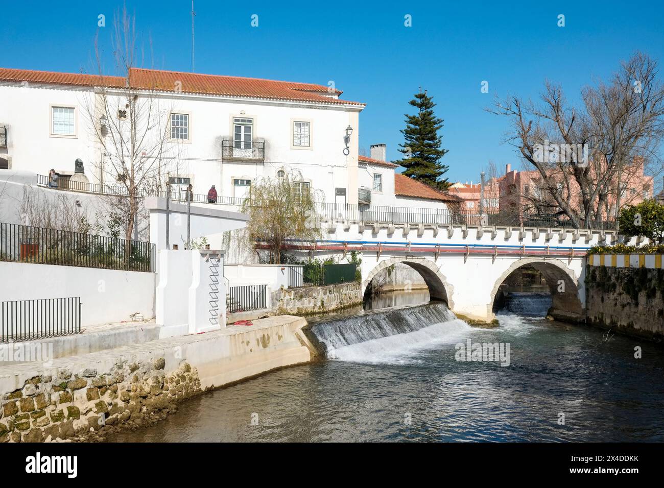 Torres Novas, Portugal. Creek running through the old village of Torres ...