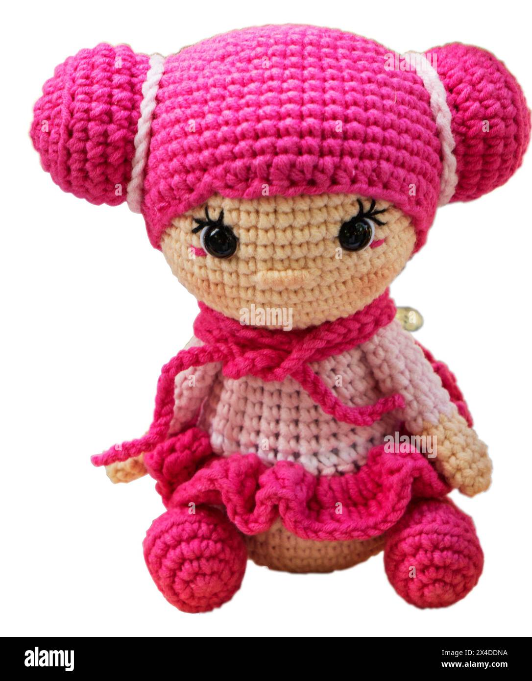 beautiful handmade rag doll girls on a white background Stock Photo - Alamy