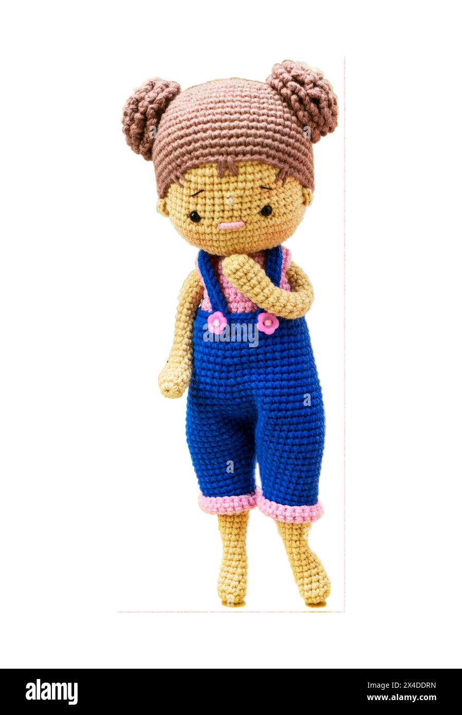 beautiful handmade rag doll girls on a white background Stock Photo - Alamy