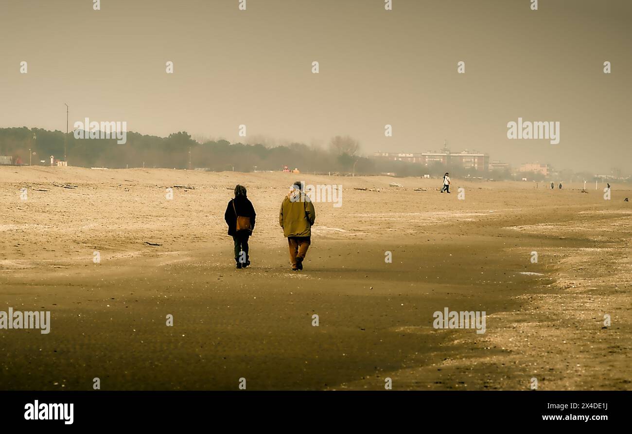 Lonely people on the Adriatic beach Stock Photo - Alamy