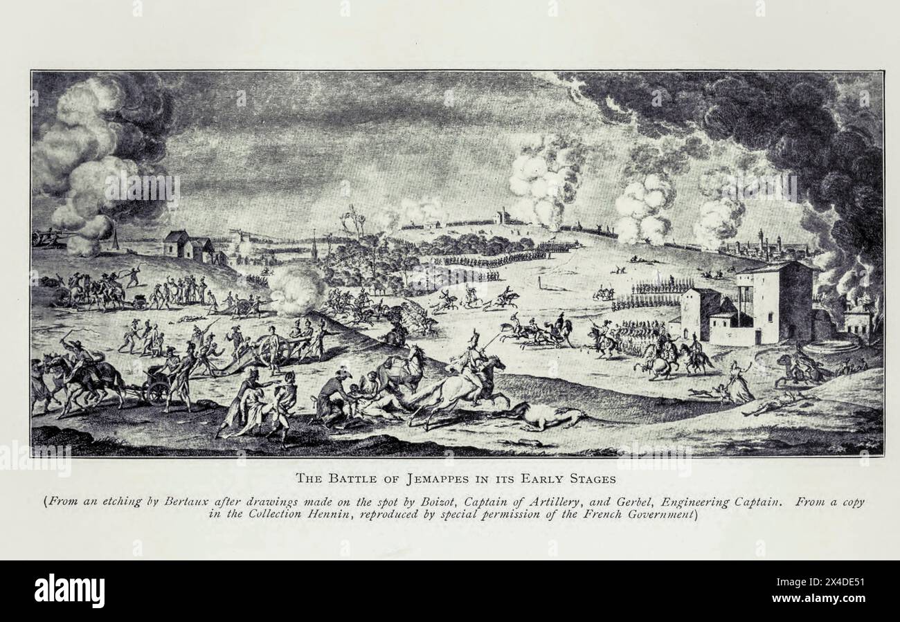 The Battle of Jemappes in its Early Stages from ' The French revolution ...