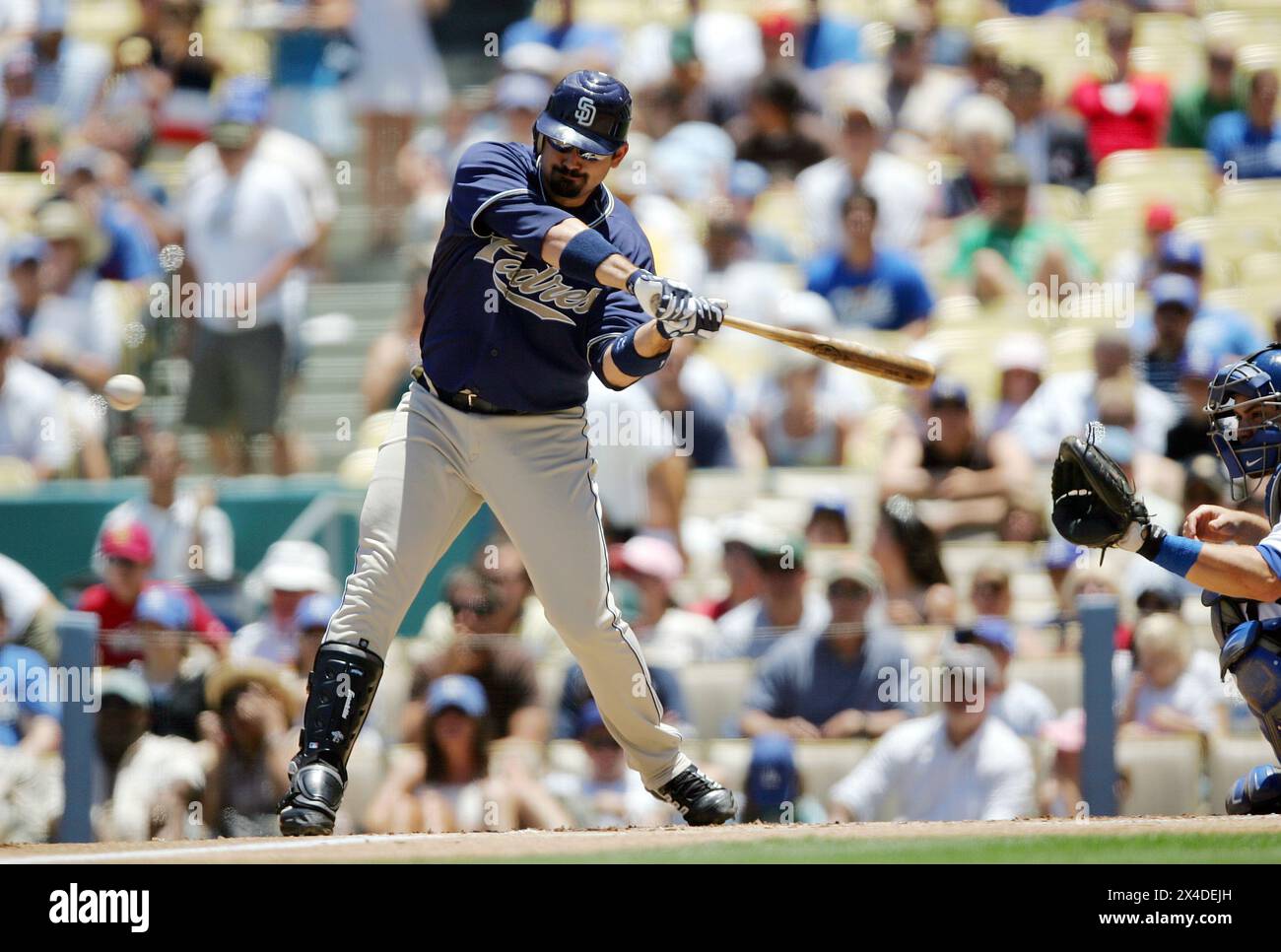 LOS ANGELES, CA - JULY 1: First baseman Adrian Gonzalez #23 of the San ...
