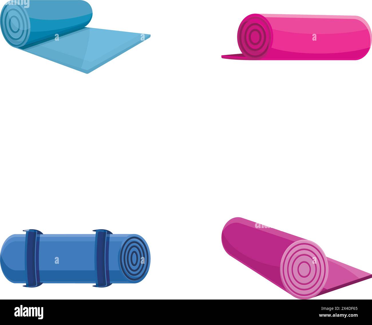 Training mat icons set cartoon vector. Various colorful karemat for ...