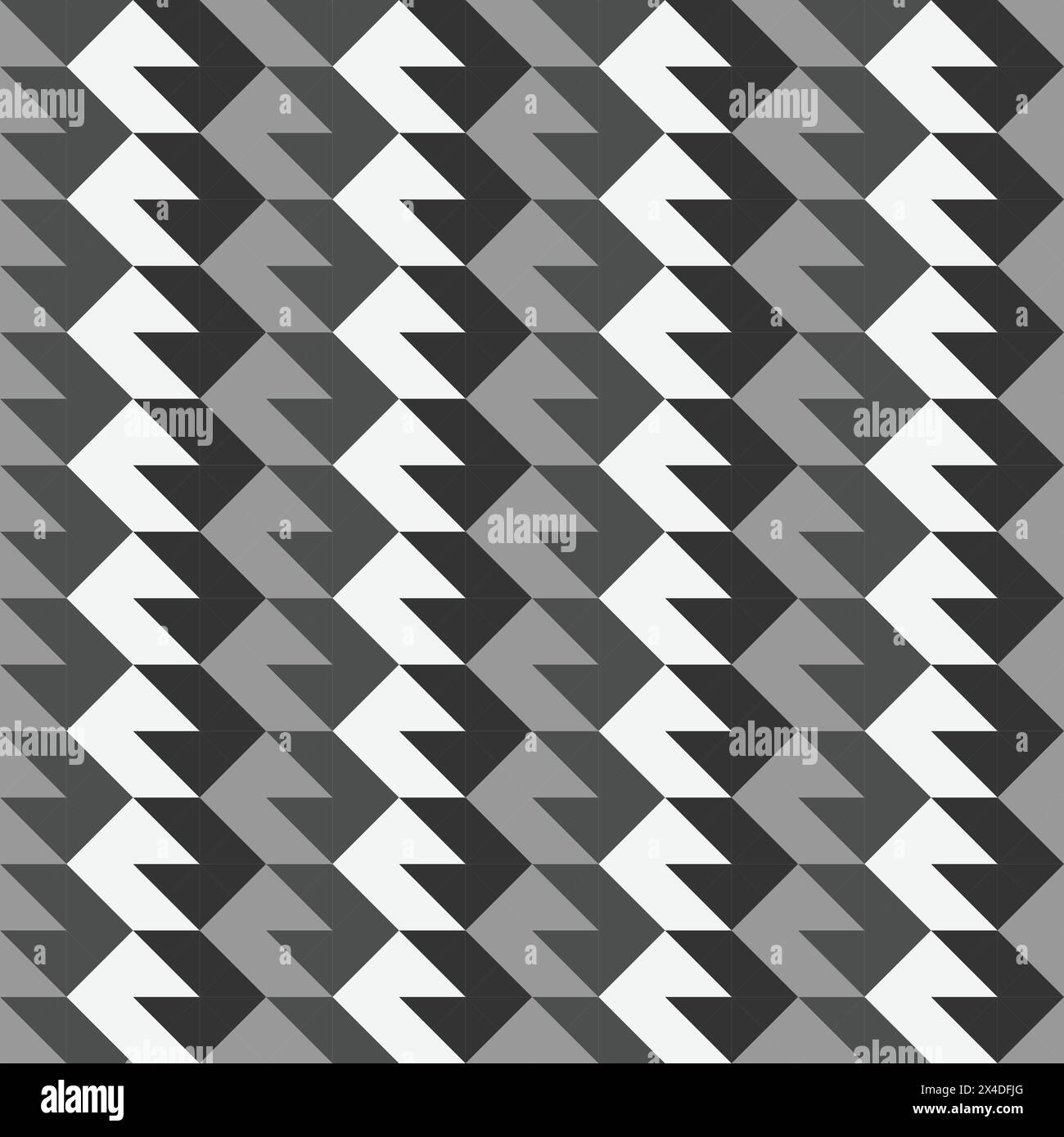 A monochromatic geometric design featuring rectangles, triangles, and ...