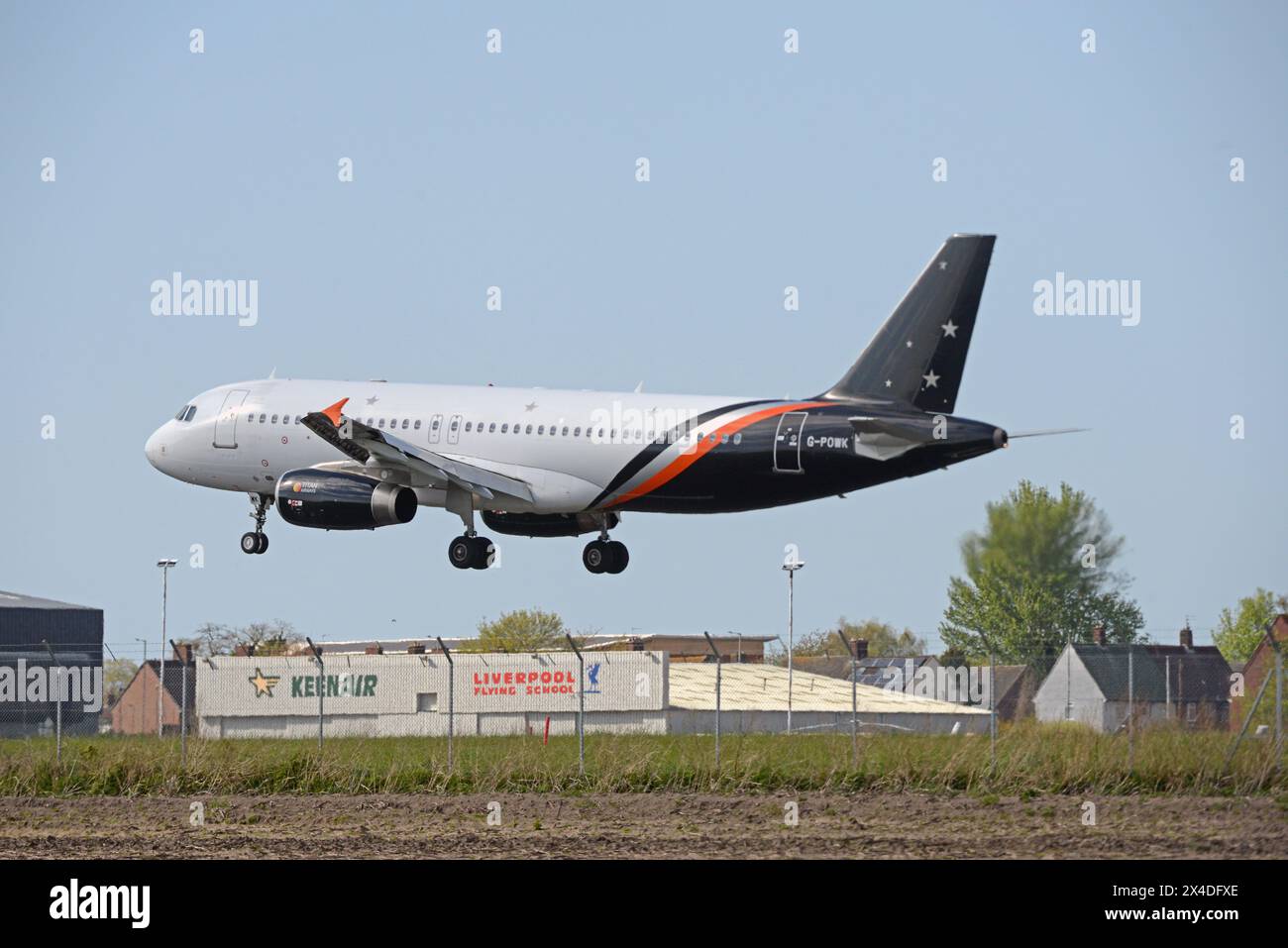 TITAN AIRWAYS AIRBUS A320-233, G-POWK, arriving from LONDON GATWICK on ...
