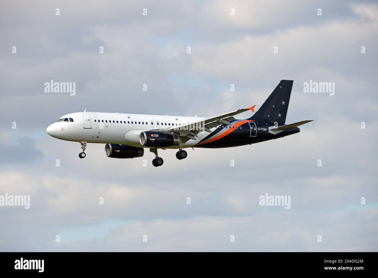 TITAN AIRWAYS AIRBUS A320-233, G-POWK, arriving from LONDON GATWICK on ...