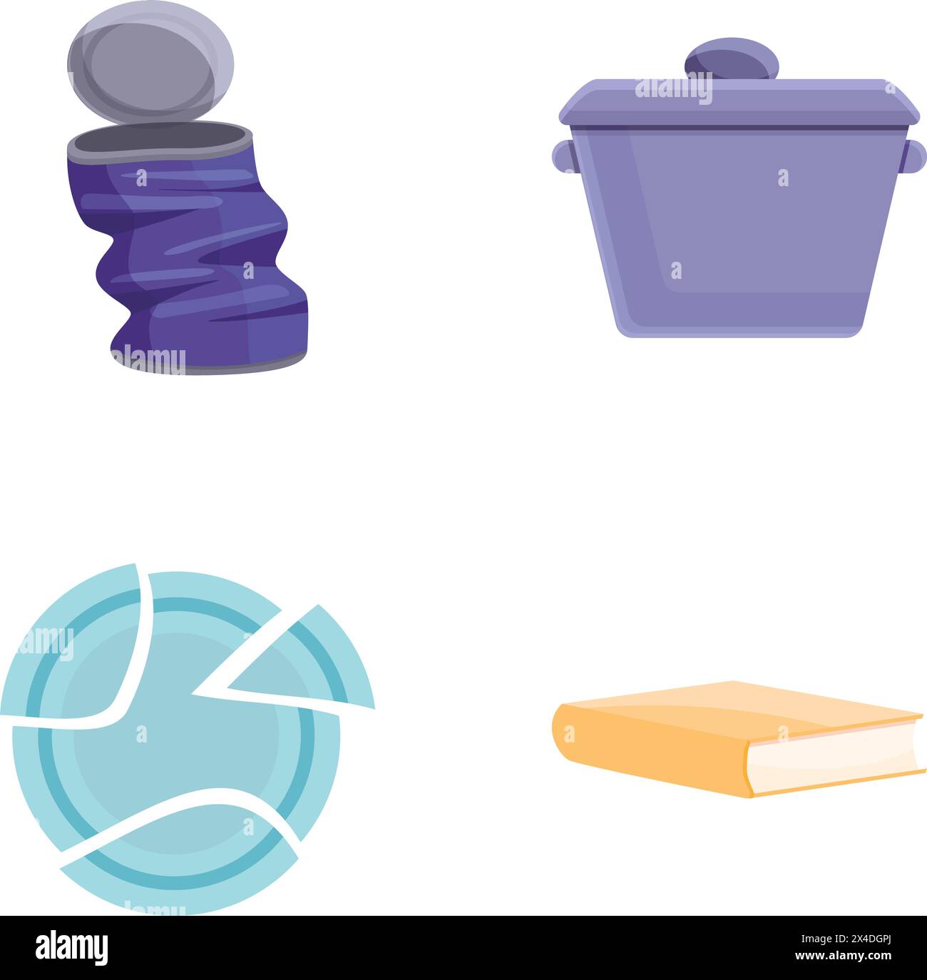 Various waste icons set cartoon vector. Household waste. Ecology ...