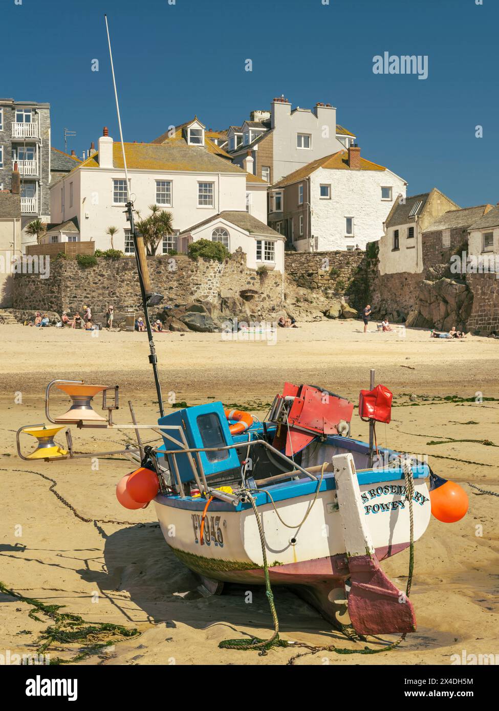 St Ives, Cornwall - On a warm April day, at low tide, a small fishing ...