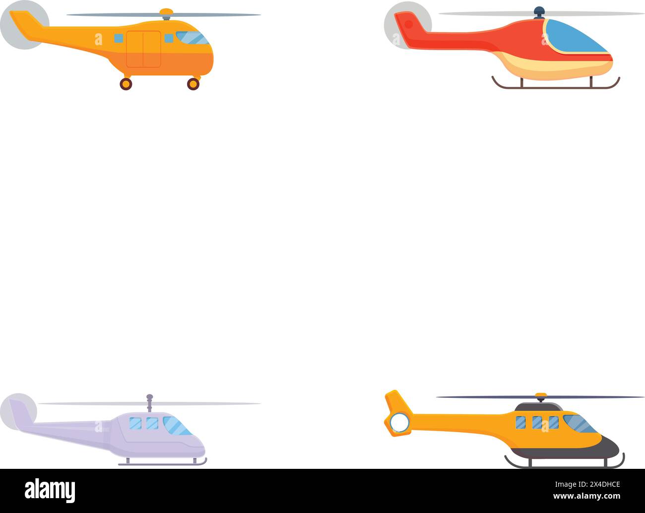 Medical helicopter icons set cartoon vector. Various flying colorful ...