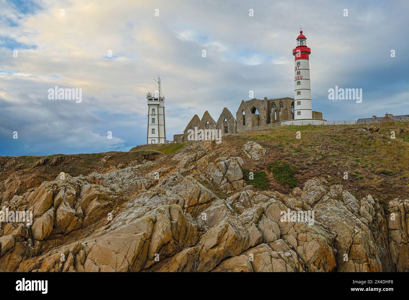 France, Brittany, Plougonvelin. Atlantic Ocean near the ruins of the ...