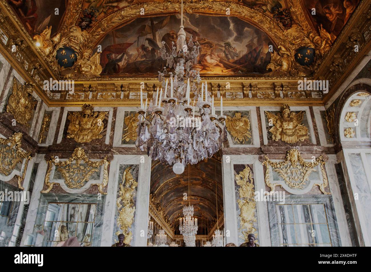 Detail from the Hall of Mirrors at Versailles Palace Stock Photo - Alamy