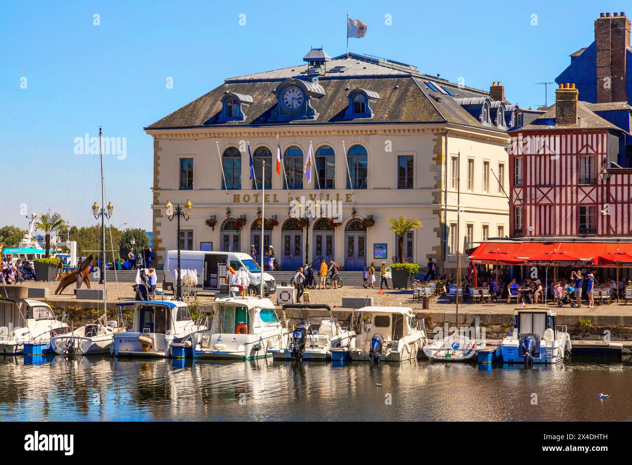 Waterside town of Honfleur, Normandy is the town hall Stock Photo - Alamy