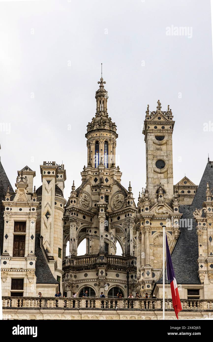 Chateau de Chambord in the Loire Valley is highly recognizable because ...