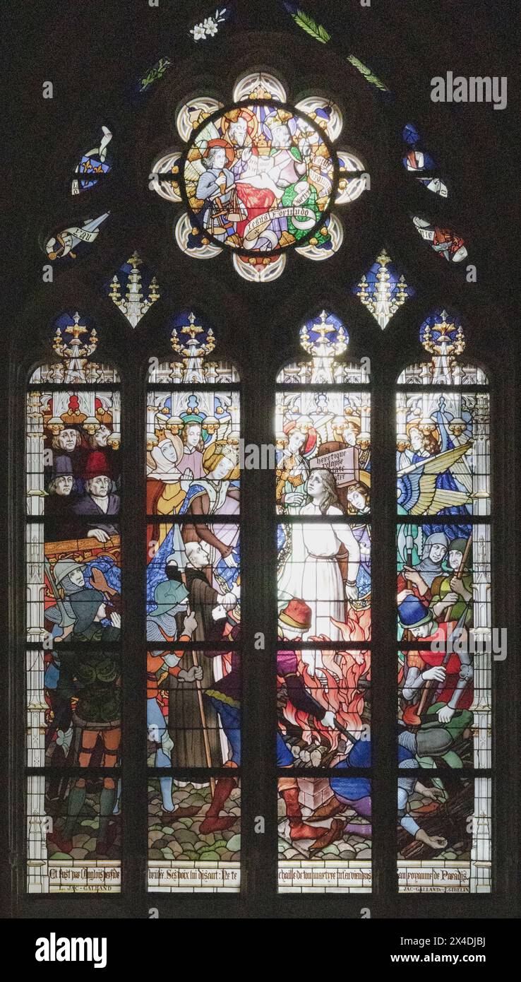 Cathedral of the Holy Cross Orleans, France. Stained glass windows ...