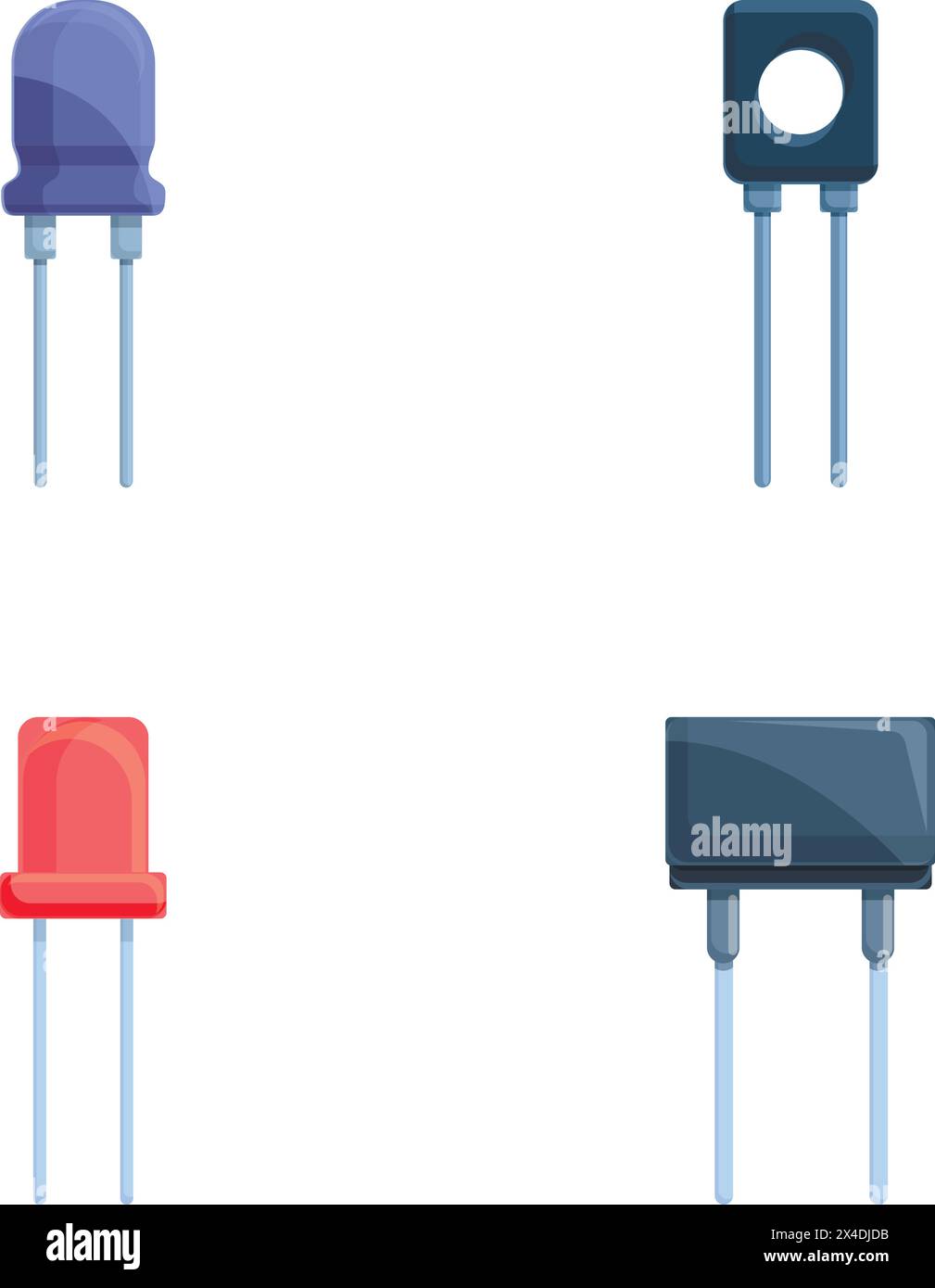 Various capacitor icons set cartoon vector. Capacitor and transistor ...